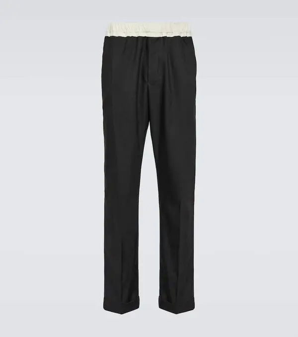 WALES BONNER Silk-trimmed Wool Pants