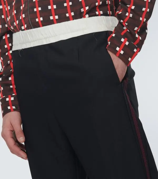 WALES BONNER Silk-trimmed Wool Pants