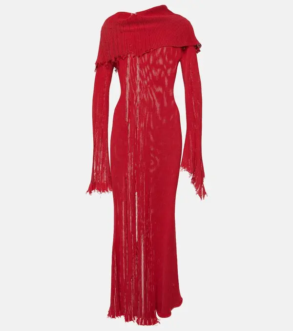 Acne Studios Distressed Cotton-blend Maxi Dress