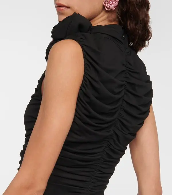 Magda Butrym Floral-applique Ruched Maxi Dress