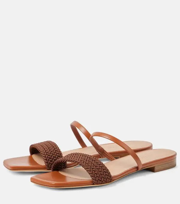 MALONE SOULIERS Frida Leather-trimmed Sandals
