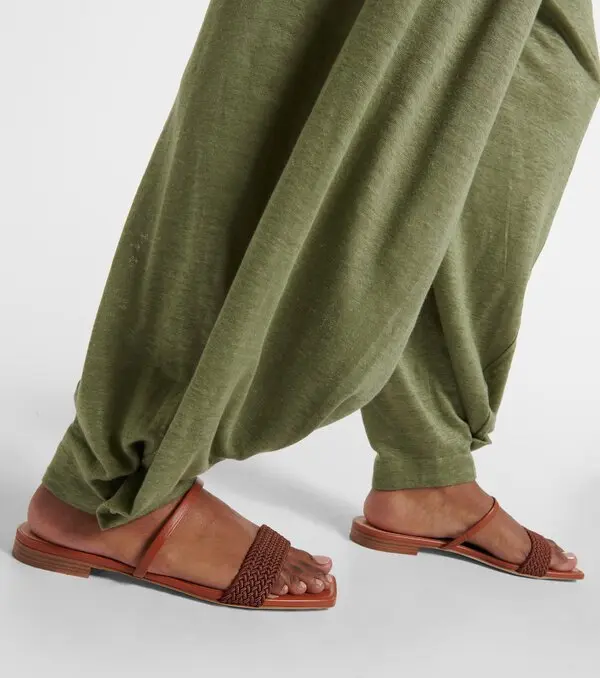 MALONE SOULIERS Frida Leather-trimmed Sandals