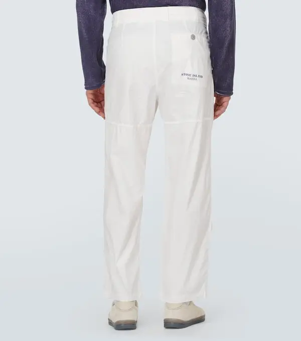 Stone Island Marina Cotton Straight Leg Trousers