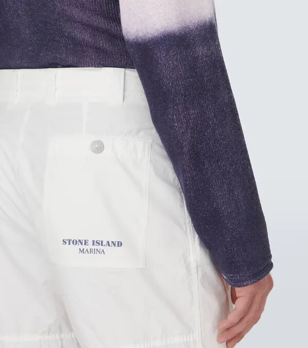 Stone Island Marina Cotton Straight Leg Trousers