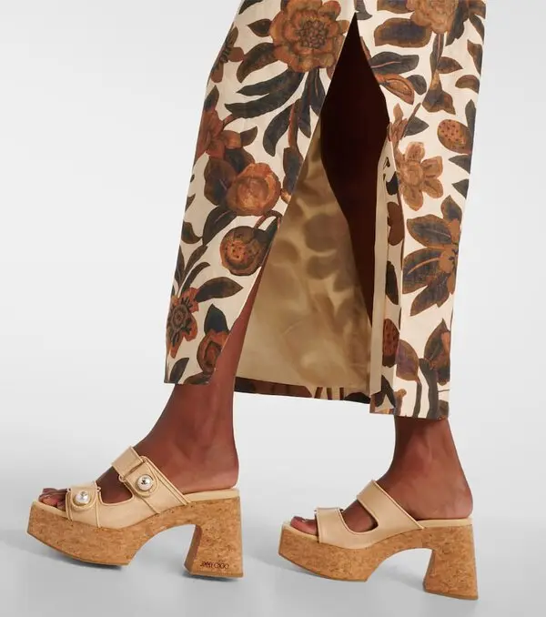 JIMMY CHOO Fayence Platform Mules