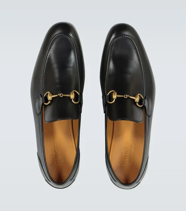 Gucci Jordaan Horsebit Leather Loafers - Black