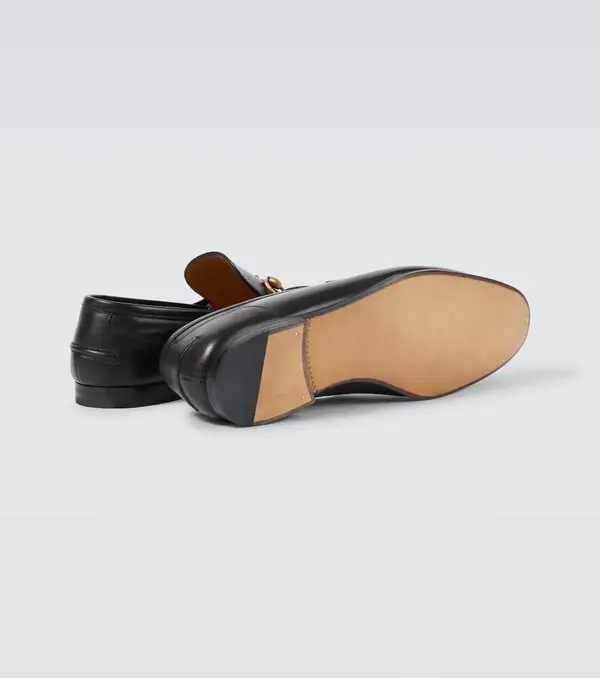 Gucci Jordaan Horsebit Leather Loafers - Black