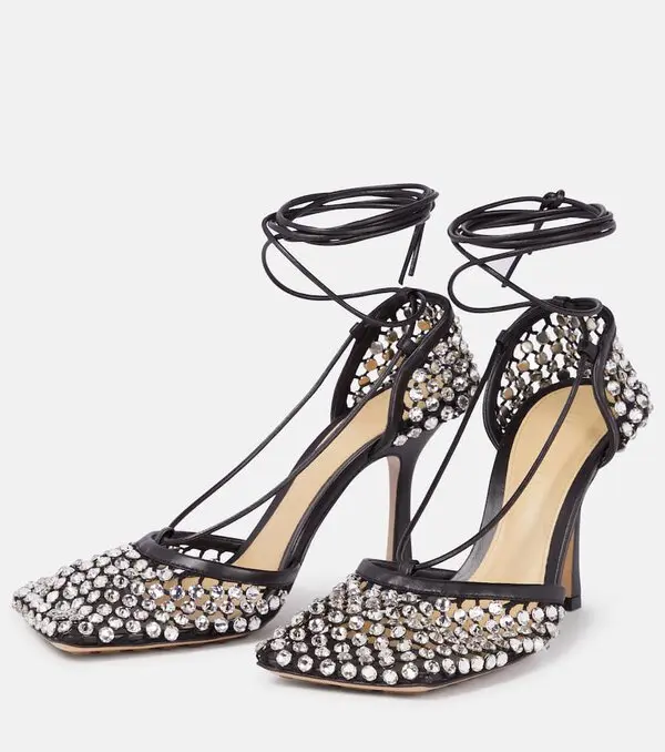 Bottega Veneta Sparkle Stretch Embellished Pumps