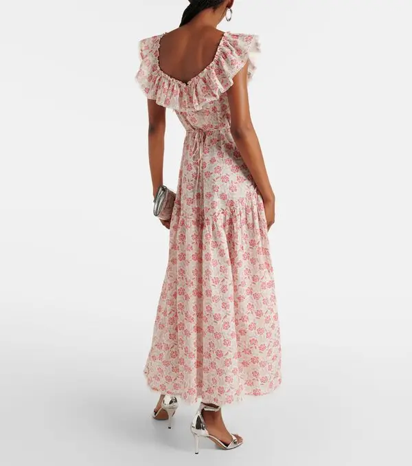 Rixo Eugene Floral Cotton Midi Dress