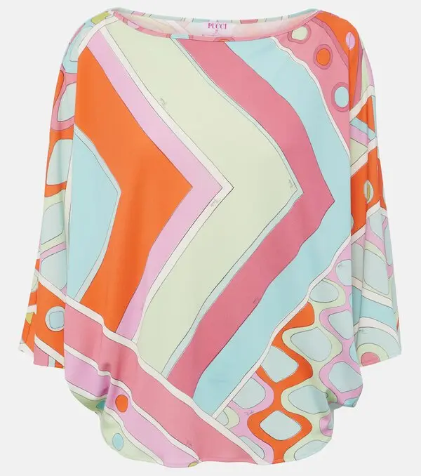Emilio Pucci Vivara Printed Poncho - Pink