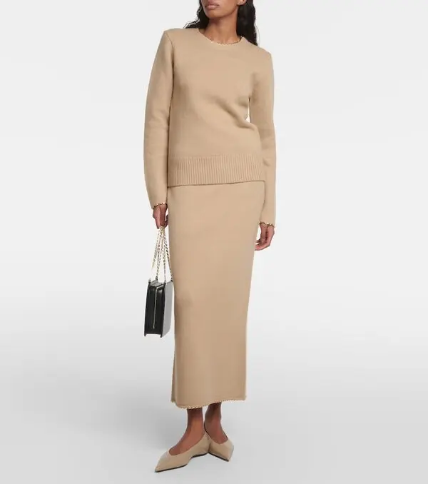 TOTEME Wool And Cashmere-blend Midi Skirt