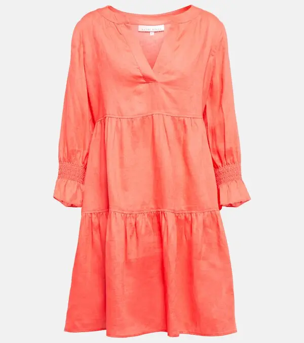 Heidi Klein Moroccan Sands Linen Minidress - Orange