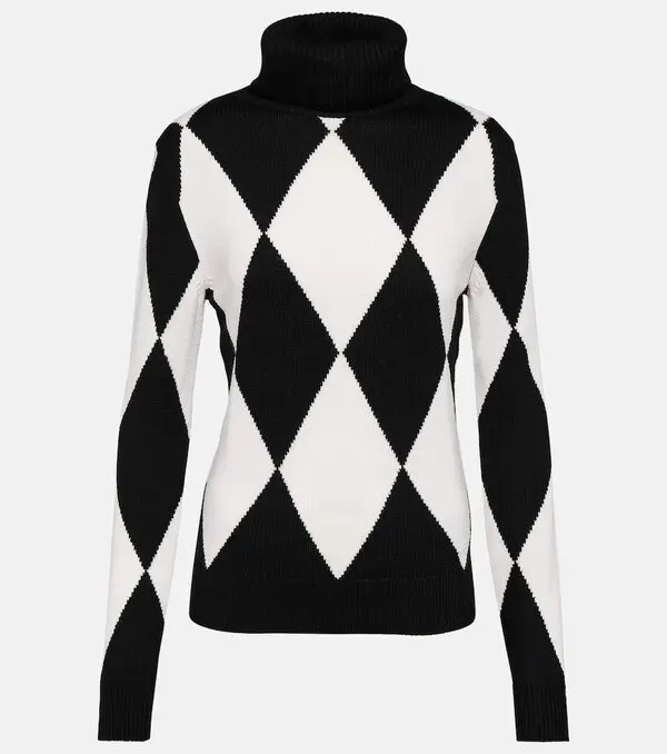 Perfect Moment Diamond Wool Turtleneck Sweater - Multicoloured