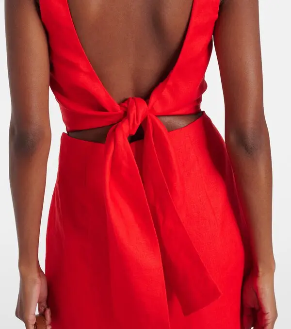 SIR. Iris Linen Minidress - Red