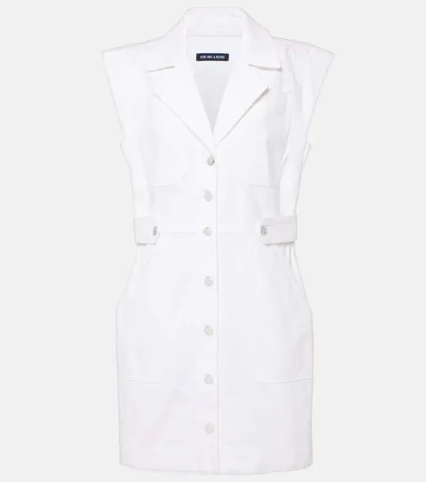 Veronica Beard Jax Denim Shirt Dress - White