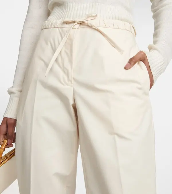 JIL SANDER High-rise Cotton Trousers