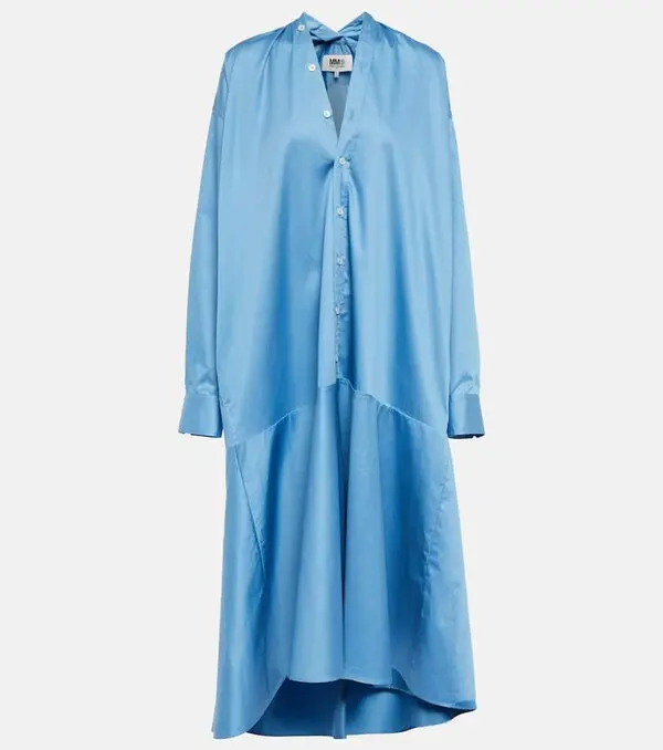 MAISON MARGIELA Cotton Midi Shirt Dress - Blue