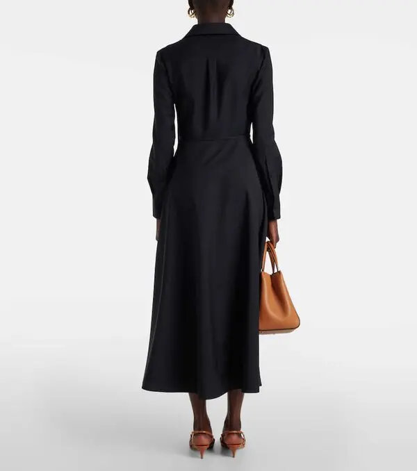 Valentino Garavani Belted Wool-blend Midi Dress
