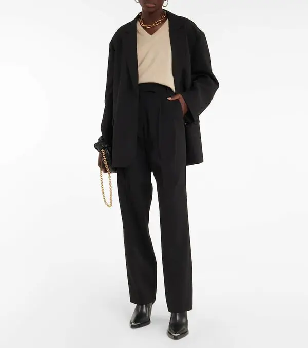 THE FRANKIE SHOP Bea Twill High-rise Trousers