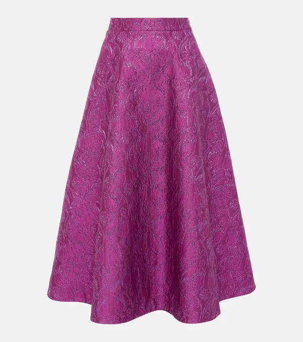 Valentino Garavani Floral Brocade Midi Skirt