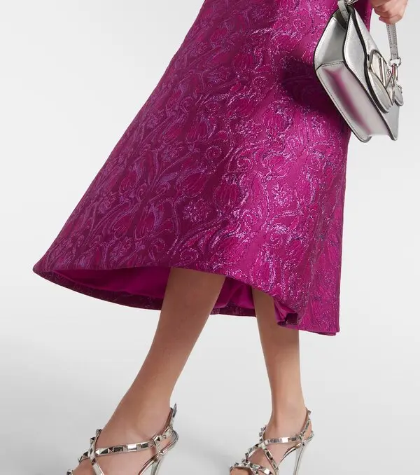 Valentino Garavani Floral Brocade Midi Skirt