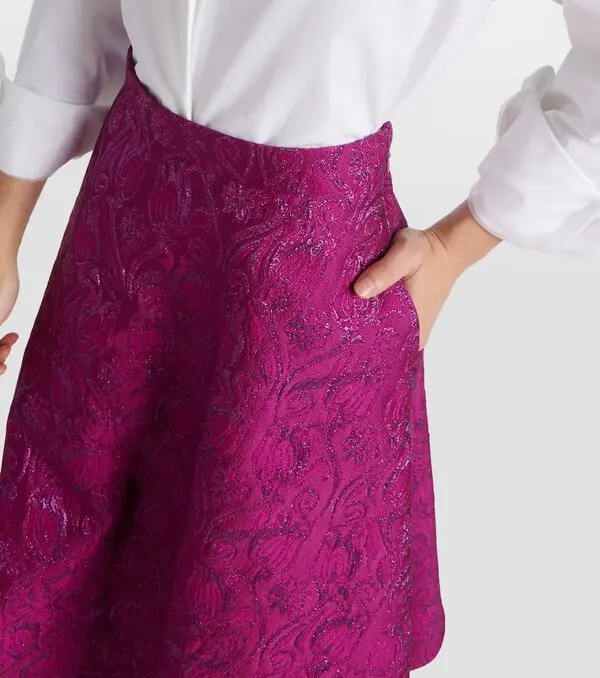 Valentino Garavani Floral Brocade Midi Skirt