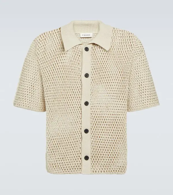 FRAME Open-knit Cotton Cardigan