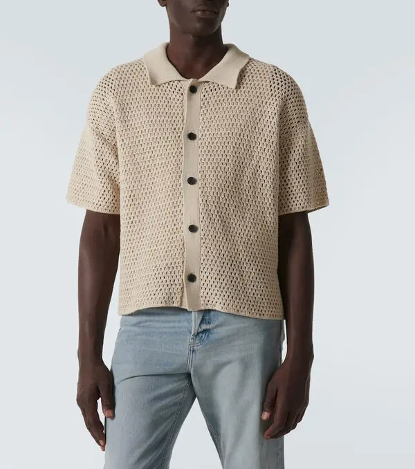 FRAME Open-knit Cotton Cardigan