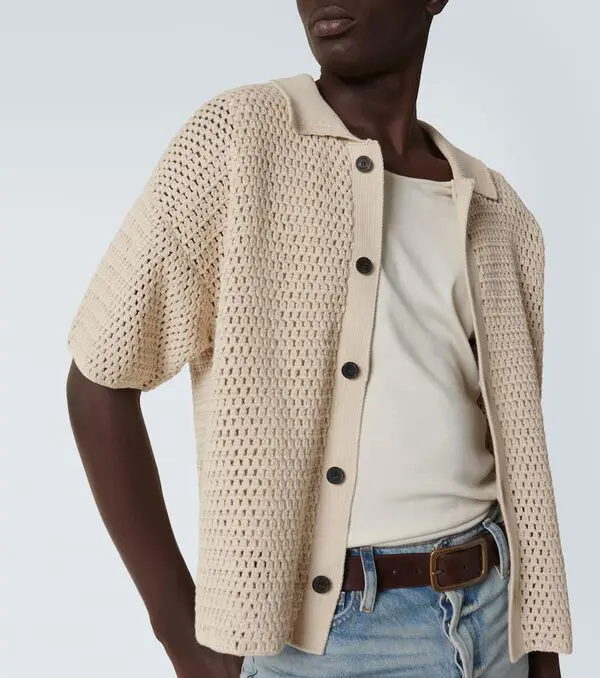 FRAME Open-knit Cotton Cardigan