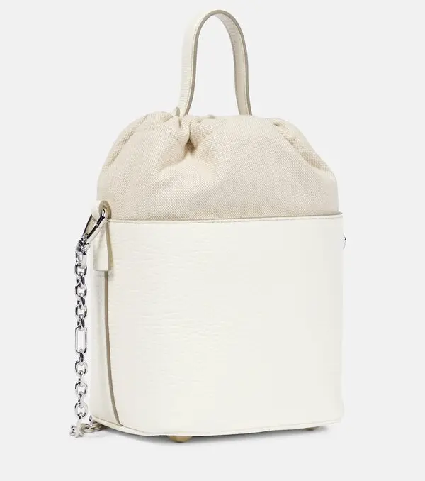 MAISON MARGIELA 5ac Leather Bucket Bag - White