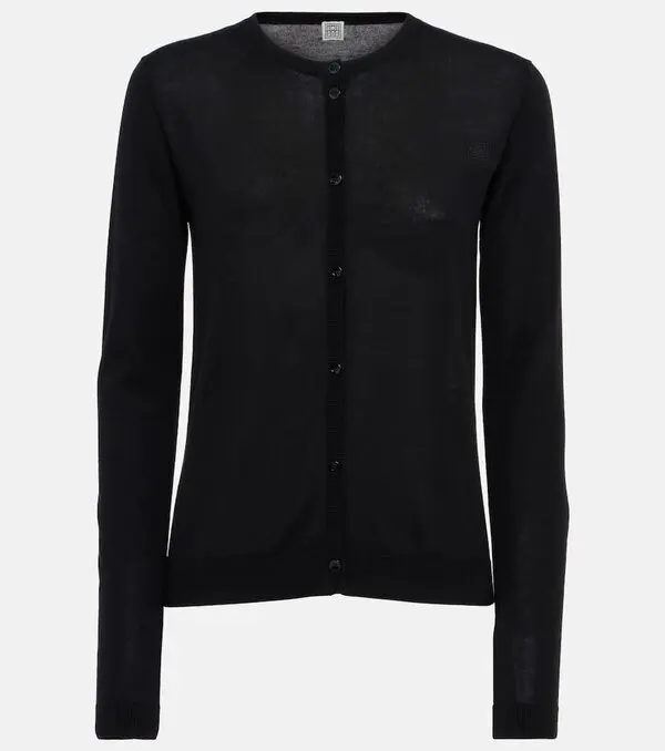 TOTEME Logo Cardigan - Black