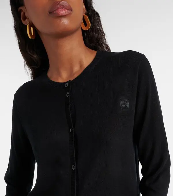 TOTEME Logo Cardigan - Black