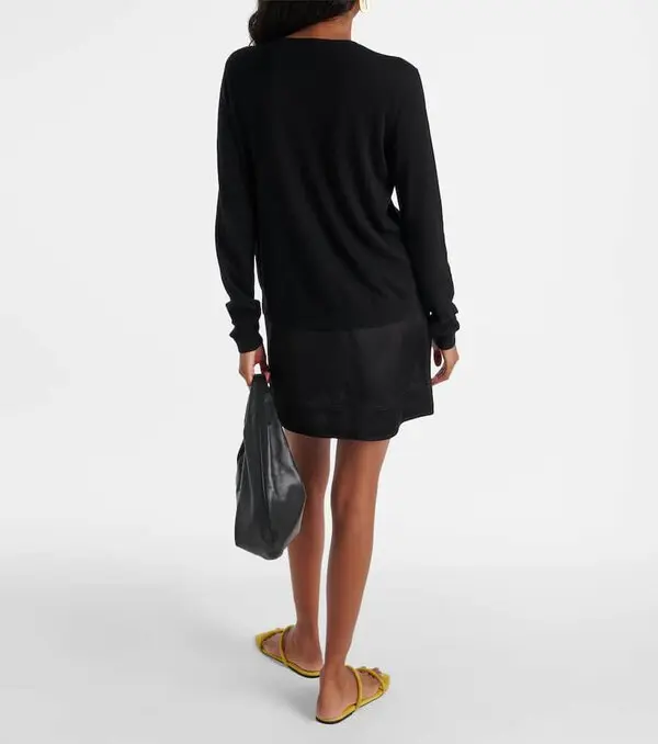 TOTEME Logo Cardigan - Black