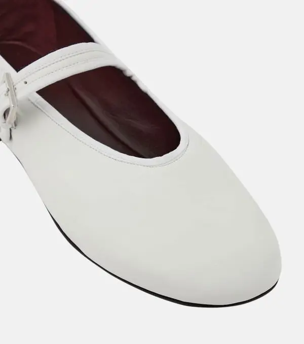 THE ROW Leather Mary Jane Ballet Flats