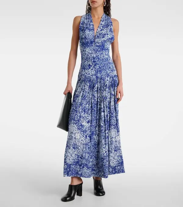 Proenza Schouler Simone Printed Maxi Dress - Blue