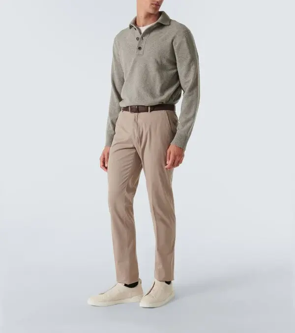 Zegna Cotton-blend Straight Trousers