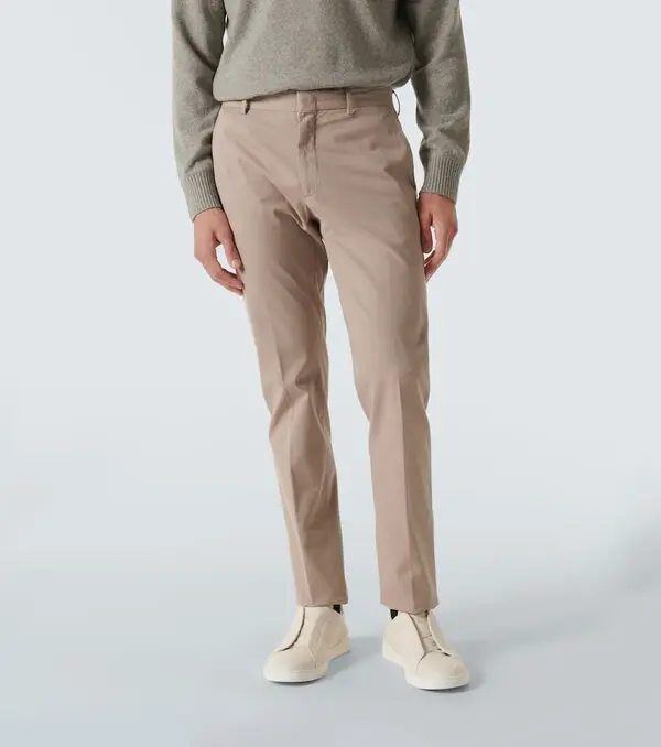 Zegna Cotton-blend Straight Trousers