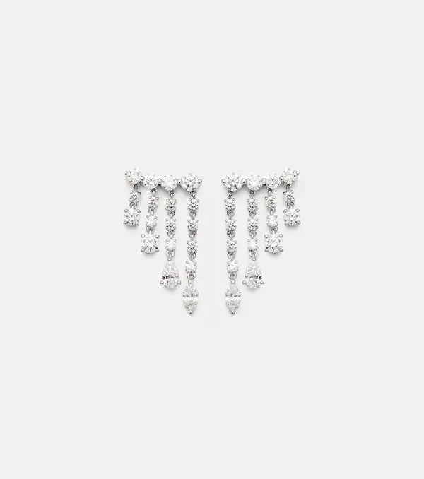 ANITA KO Rain Small 18kt White Gold Diamond Drop Earrings - Silver