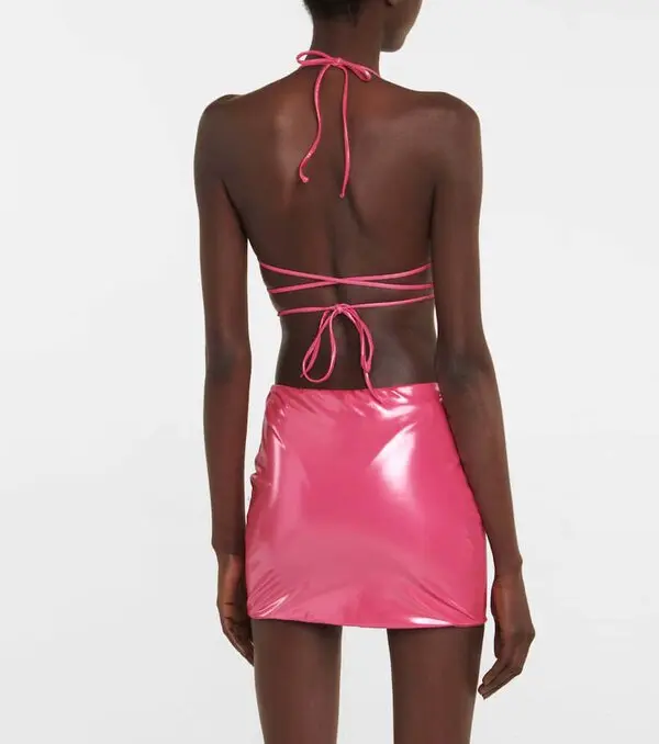 Alessandra Rich Metallic Mini Skirt - Pink