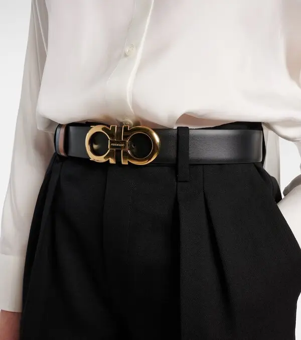 FERRAGAMO Gancini Reversible Leather Belt - Brown