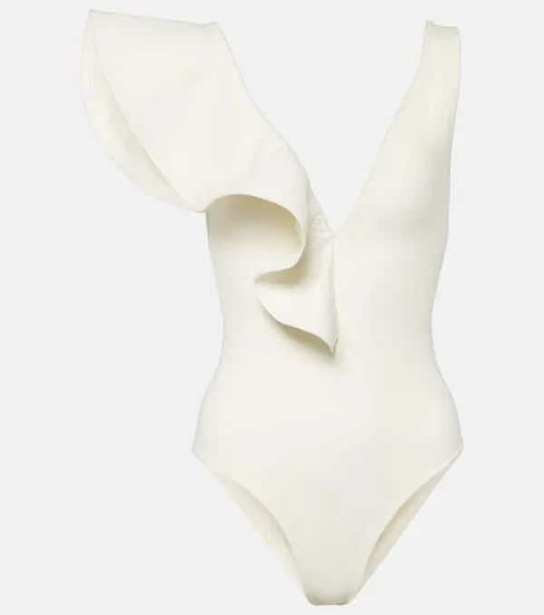 Johanna Ortiz Ruffled Swimsuit - White