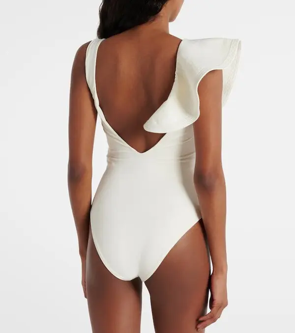 Johanna Ortiz Ruffled One-shoulder Swimsuit