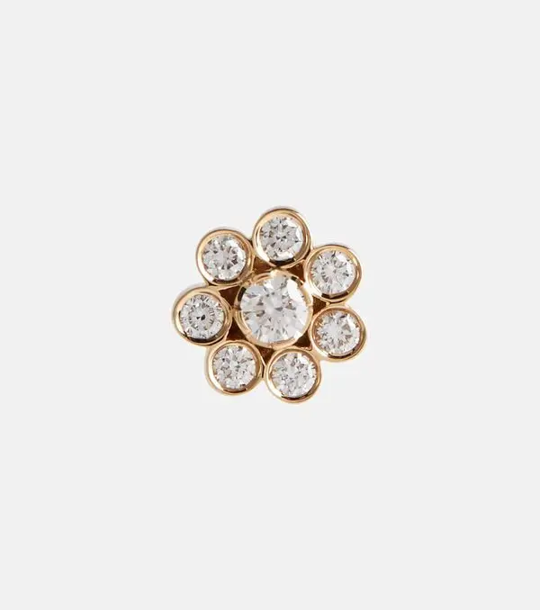 Sophie Bille Brahe Bellis Single Earring With Diamonds - Gold