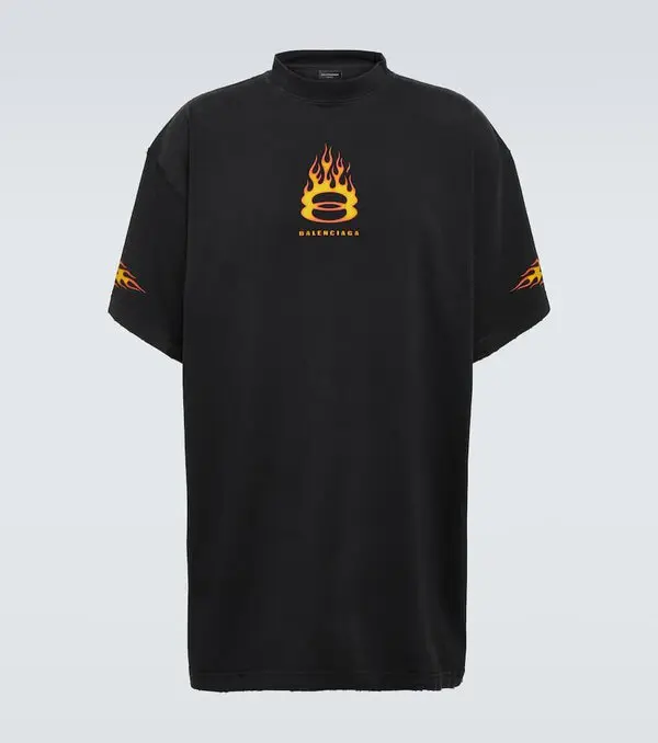 Balenciaga Oversized Logo Cotton Jersey T-shirt