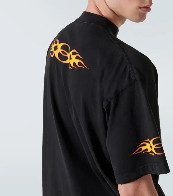 Balenciaga Oversized Logo Cotton Jersey T-shirt