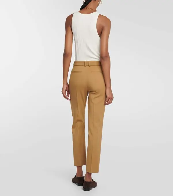 JOSEPH Eliston Wool Gabardine Straight Trousers - Beige