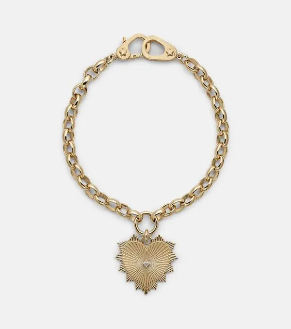 FOUNDRAE Radiating Heart Diamond Bracelet - Gold