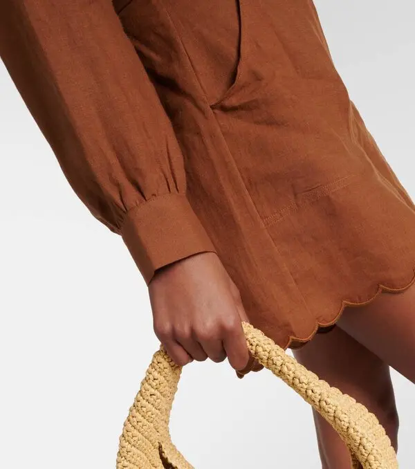 ERES Joli Scalloped Linen Wrap Top