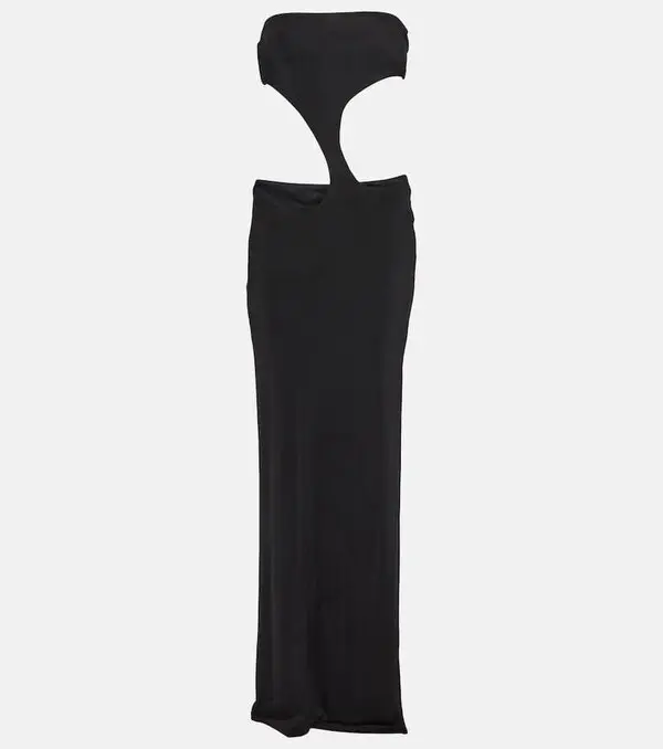 LOUISA BALLOU Long Carve Maxi Dress - Black