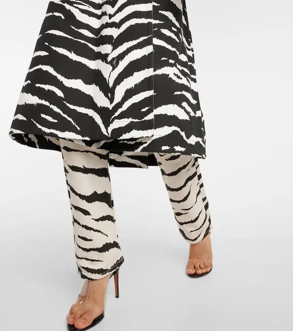 Alaïa Zebra-print Denim Trench Coat